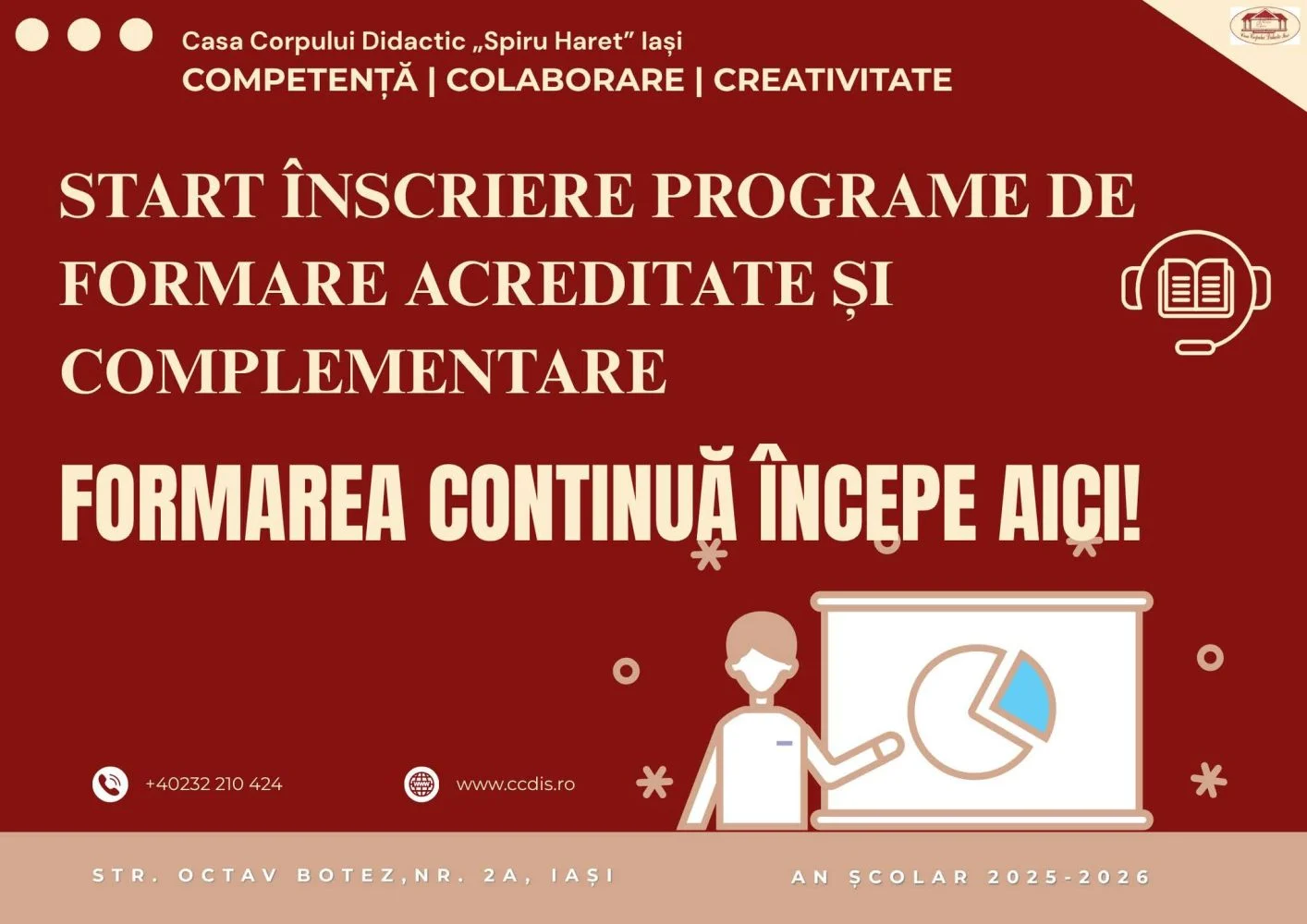 Start înscriere programe de formare acreditate și complementare pentru ...